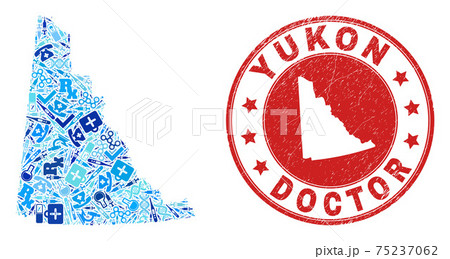Health Care Dose Mosaic Yukon Province Map and...のイラスト素材 [75237062] - PIXTA