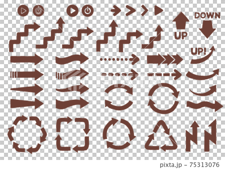 Hand-painted arrow & circulation mark set solid - Stock Illustration ...