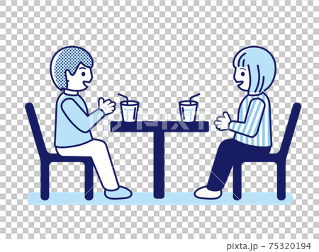 People talking over tea - Stock Illustration [75320194] - PIXTA