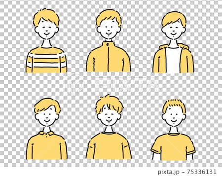 Kids boy upper body set - Stock Illustration [75336131] - PIXTA