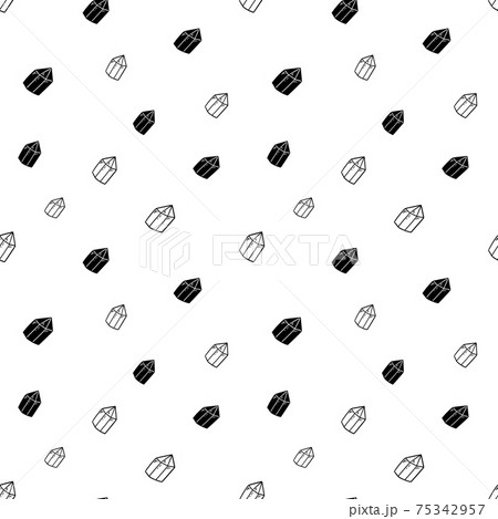 Crystal seamless pattern, black and white...のイラスト素材 [75342957] - PIXTA