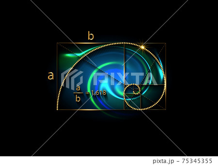 Golden ratio. Fibonacci Sequence number, golden...のイラスト素材 [75345355 ...