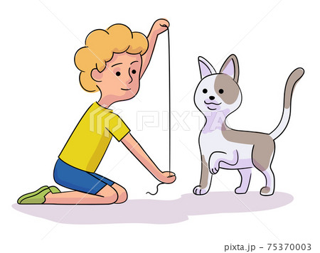 Vector characters boy veterinary and petsのイラスト素材 [75370003] - PIXTA