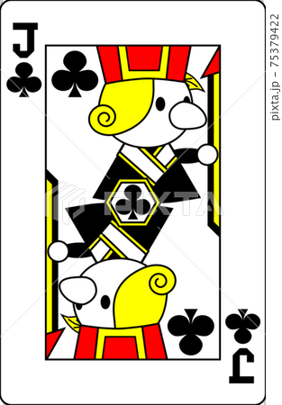 Playing cards picture card cute club Jack - Stock Illustration ...