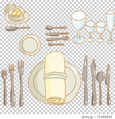 Table manners setting. - Stock Illustration [75380845] - PIXTA