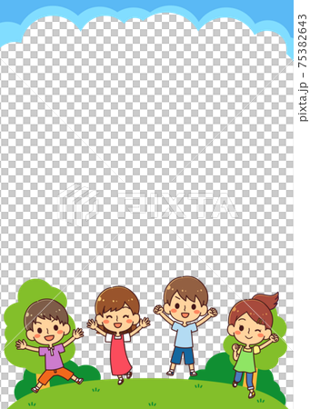 Children's frame vertical illustration material - Stock Illustration ...