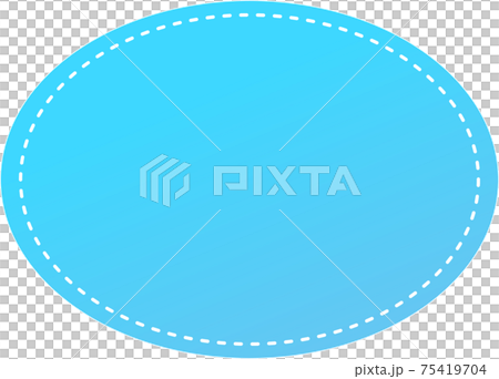 Cute light blue oval dotted banner - Stock Illustration [75419704] - PIXTA