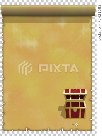 Antique frame vertical treasure chest small... - Stock Illustration ...