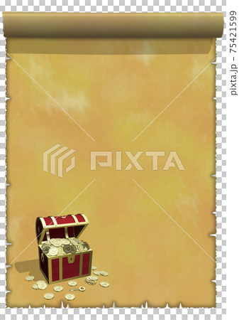 Antique frame vertical treasure chest small... - Stock Illustration ...
