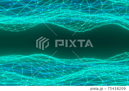 Abstract wireframe green background, 3d renderのイラスト素材 [75438209] - PIXTA