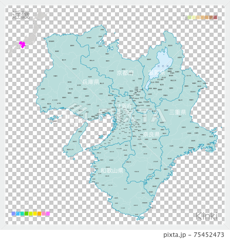 Kinki map, Kinki, municipalities... - Stock Illustration [75452473] - PIXTA
