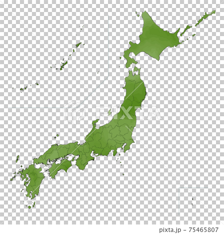 Japanese style map of Japan - Stock Illustration [75465807] - PIXTA