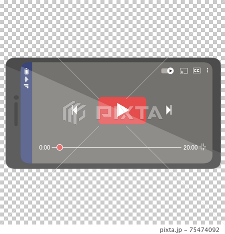 Smartphone video playback app screen - Stock Illustration [75474092 ...