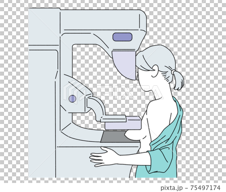 Person Illustration Breast Cancer Mammography... - Stock Illustration ...
