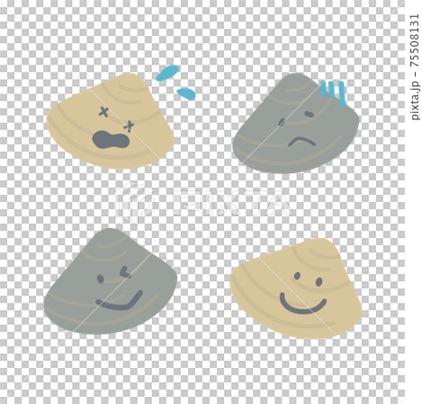 Clams with face - Stock Illustration [75508131] - PIXTA