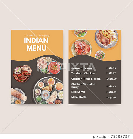 Indian Restaurant Menu Design Menu Template With Indian Food Concept
