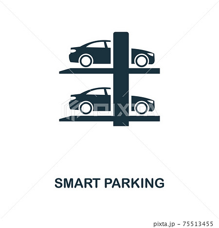Smart Parking icon. Monochrome style icon...のイラスト素材 [75513455] - PIXTA