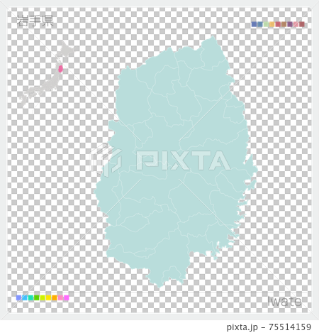 Map of Iwate Prefecture / Iwate (Municipalities... - Stock Illustration ...