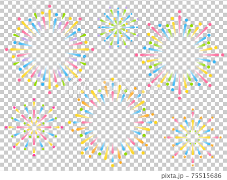 Fireworks circular frame set (colorful) - Stock Illustration [75515686 ...