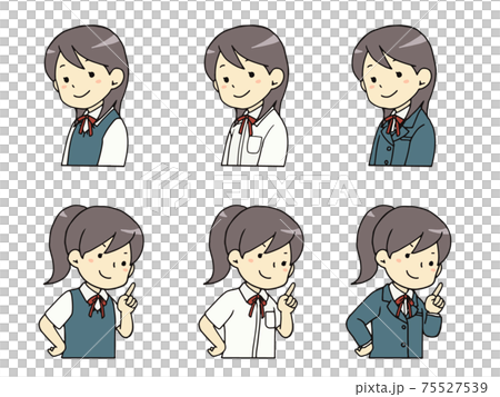 Female student bust up - Stock Illustration [75527539] - PIXTA