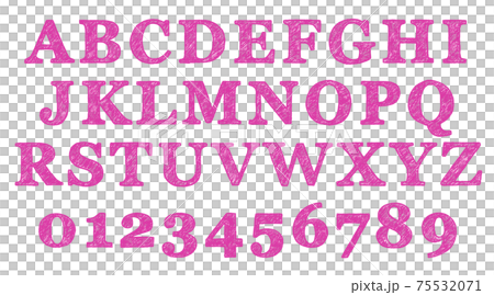 Set of pink symbols and uppercase alphabet... - Stock Illustration ...