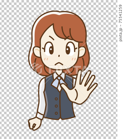 Female employee in uniform with a refusal pose - Stock Illustration ...