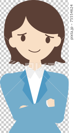 A woman in a suit with a bitter smile - Stock Illustration [75554624 ...