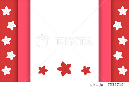 Paper cut spring red and white backgroundのイラスト素材 [75567194] - PIXTA