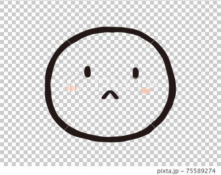 Cute facial expression line art (black color) /... - Stock Illustration ...