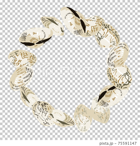 Circle frame illustration of closed clams,... - Stock Illustration ...
