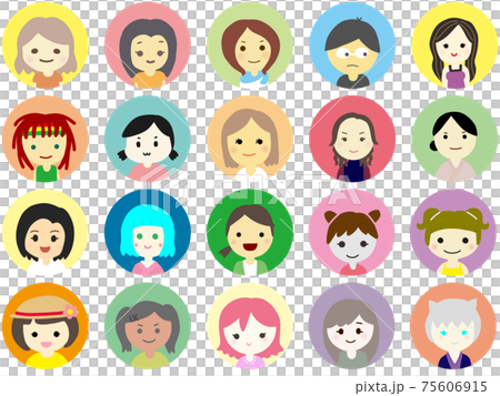 Loose and cute female icon set - Stock Illustration [75606915] - PIXTA