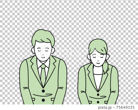 Bowing courtesy bowing men and women greetings... - Stock Illustration ...