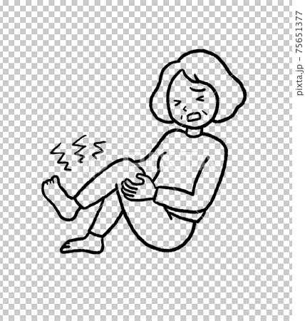 Line art illustration of a senior woman who... - Stock Illustration ...