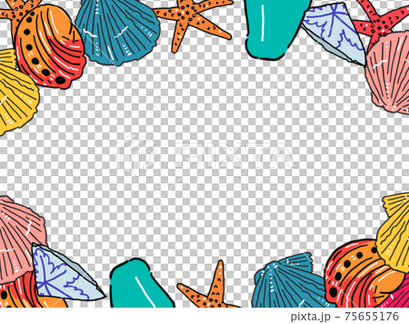 Hand-painted beachcombing illustration, top and... - Stock Illustration ...