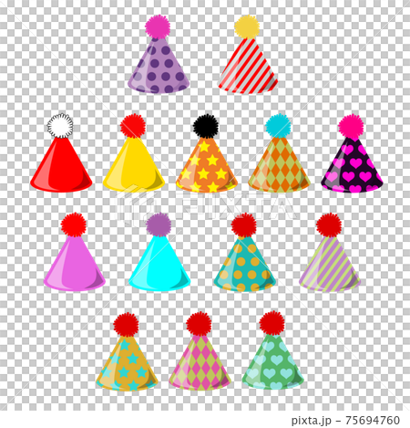 Party triangle hat hat party hat icon pompon - Stock Illustration ...