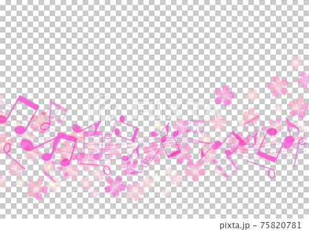 Flowing musical notes and cherry blossom... - Stock Illustration ...