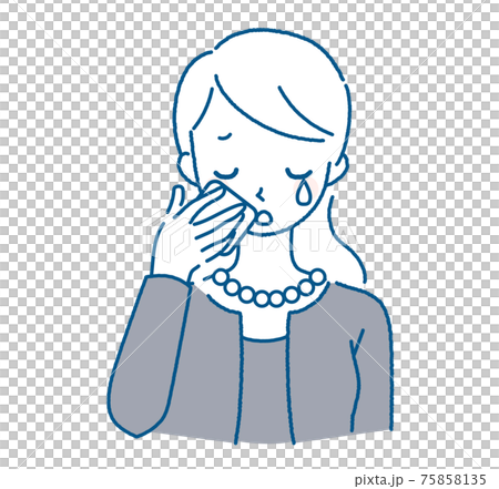Illustration of a woman in mourning crying face - Stock Illustration ...
