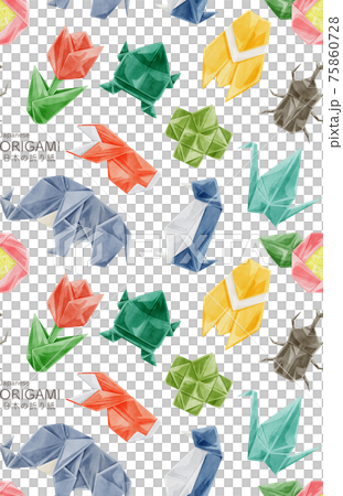 Japanese origami continuous pattern background... - Stock Illustration ...