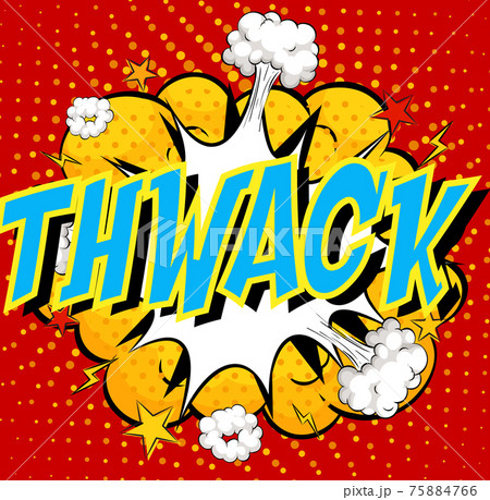 Word Thwack on comic cloud explosion backgroundのイラスト素材 [75884766] - PIXTA
