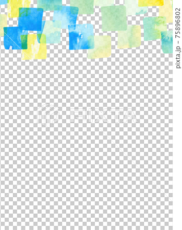 Watercolor blue square frame - Stock Illustration [75896802] - PIXTA