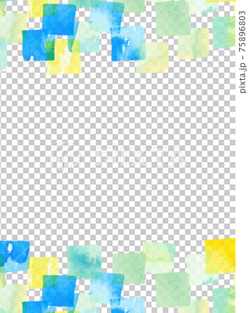 Watercolor blue square frame - Stock Illustration [75896803] - PIXTA