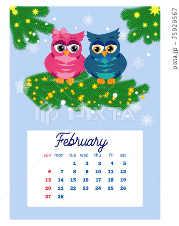 February Owl Calendar