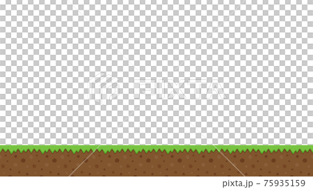 Side-scrolling game grass and soil... - Stock Illustration [75935159 ...
