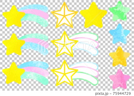 Shooting star and star variation - Stock Illustration [75944729] - PIXTA