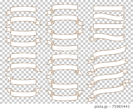 A set of simple line ribbons - Stock Illustration [75965441] - PIXTA