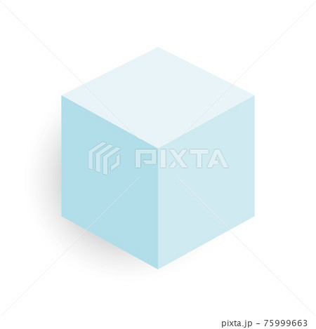 Light blue cube. 3D vector object with dropped...のイラスト素材 [75999663] - PIXTA