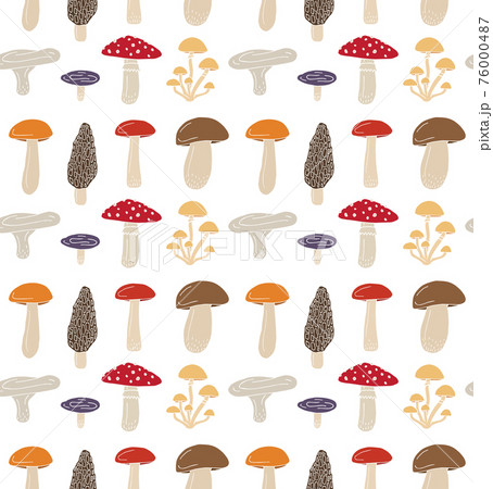 Vector seamless pattern of hand drawn mushroomのイラスト素材 [76000487] - PIXTA