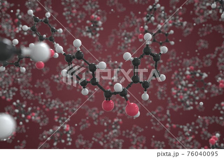 Molecule of benzoin, ball-and-stick molecular...のイラスト素材 [76040095] - PIXTA