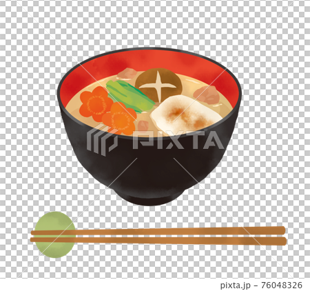 zoni, japanese new year soup, new year's cuisine - Stock Illustration ...