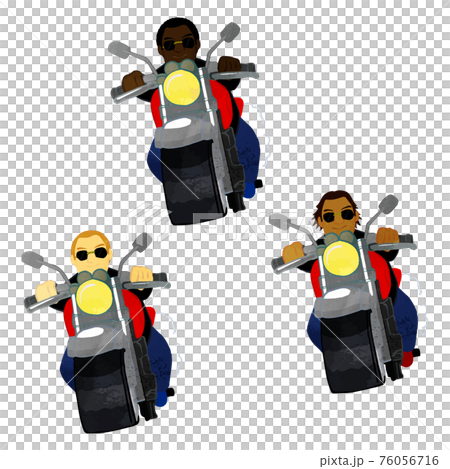 Men running on a motorcycle - Stock Illustration [76056716] - PIXTA